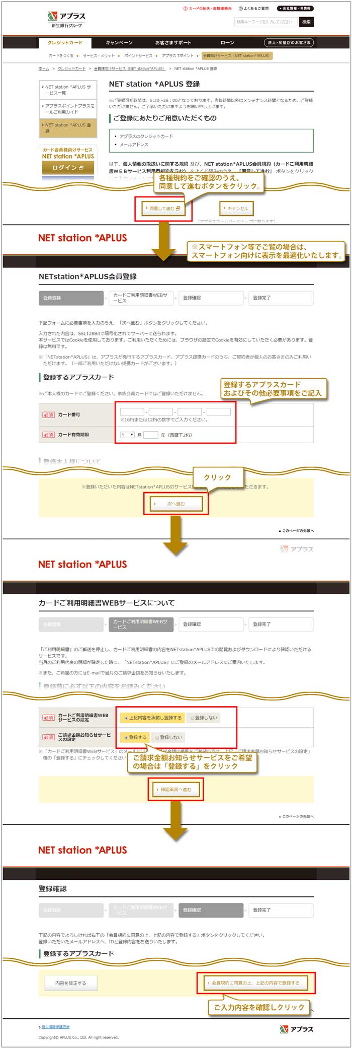 「NETstation*APLUS」ご登録の流れ